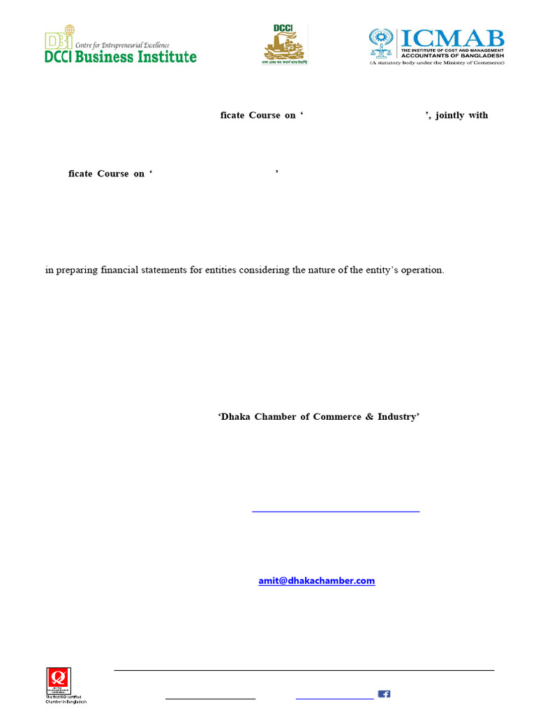 Online FA Certificate Course Invitation | PDF | Debits And Credits ...