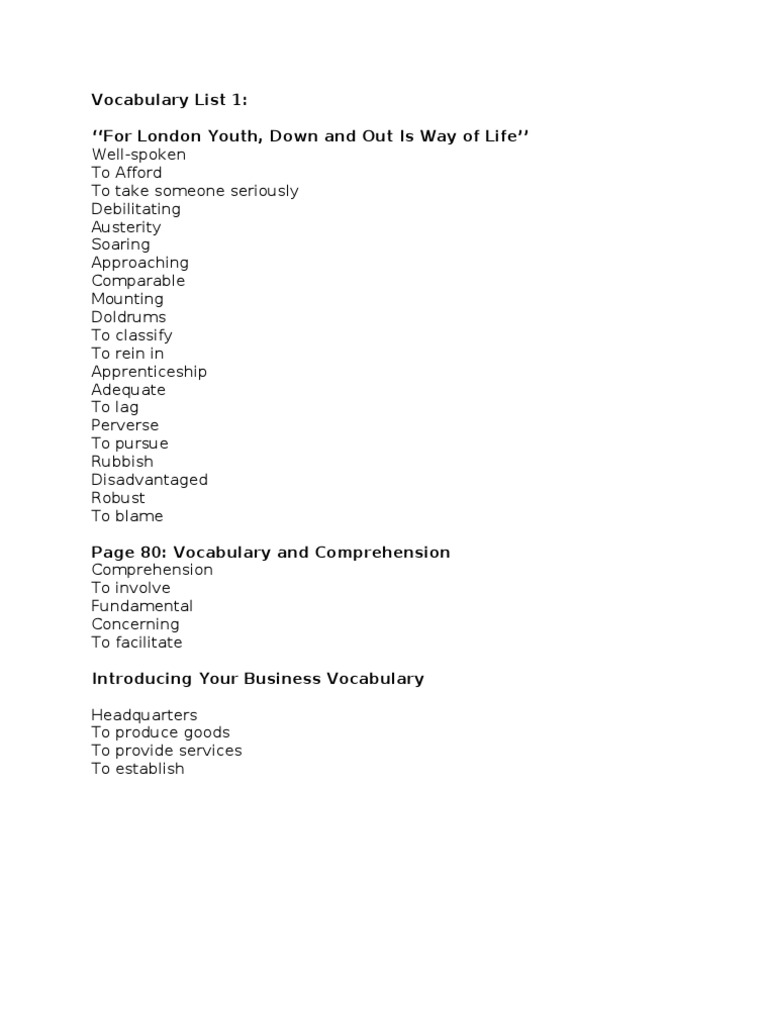 Essential Vocabulary for Business and Life | PDF | Foreign Language ...