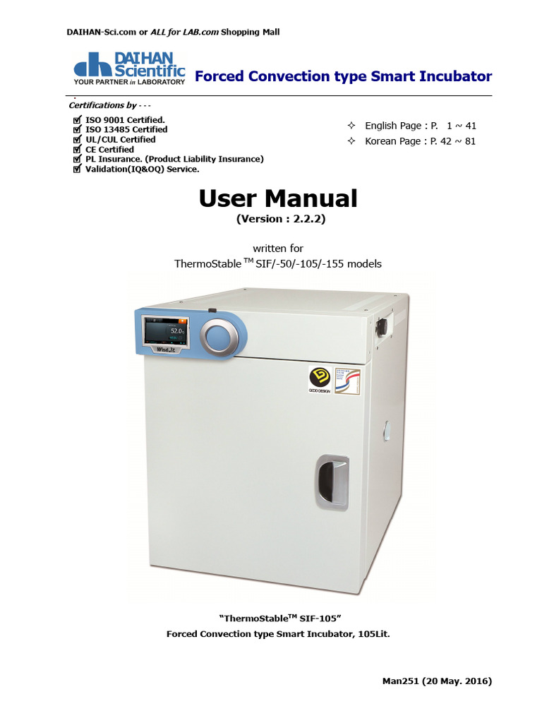 ENG Manual Smart-Lab Forced Incubator SIF - V2.2.2 | PDF | Wi Fi