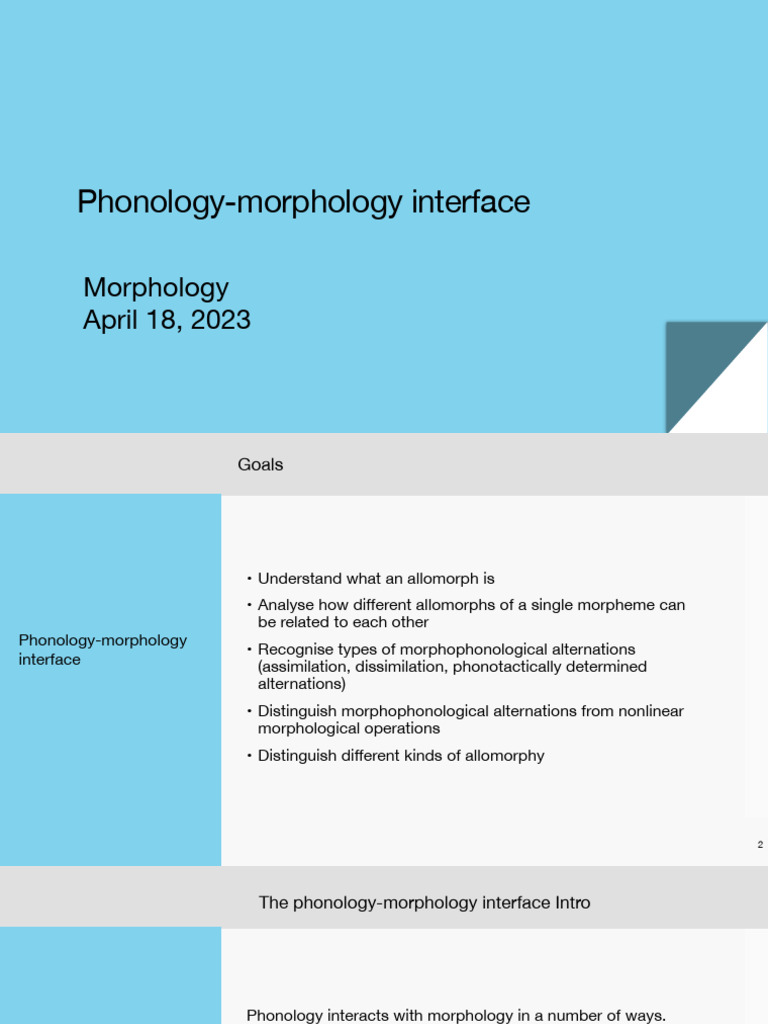 Phonology-Morphology Interface | PDF | Syllable | Phonetics