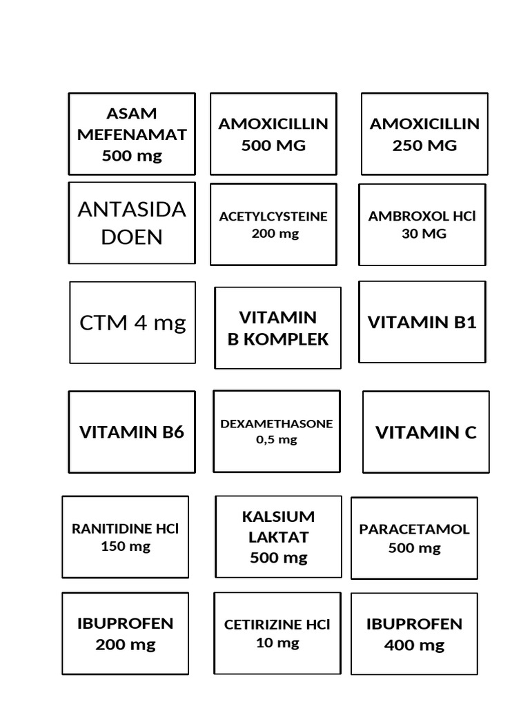 Label Nama Obat Di Rak Obat | PDF | Drugs | Medical Treatments
