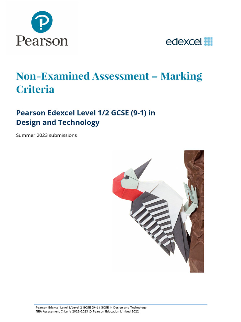 Gcse Design Technology Nea Assessment Criteria | PDF | Prototype ...