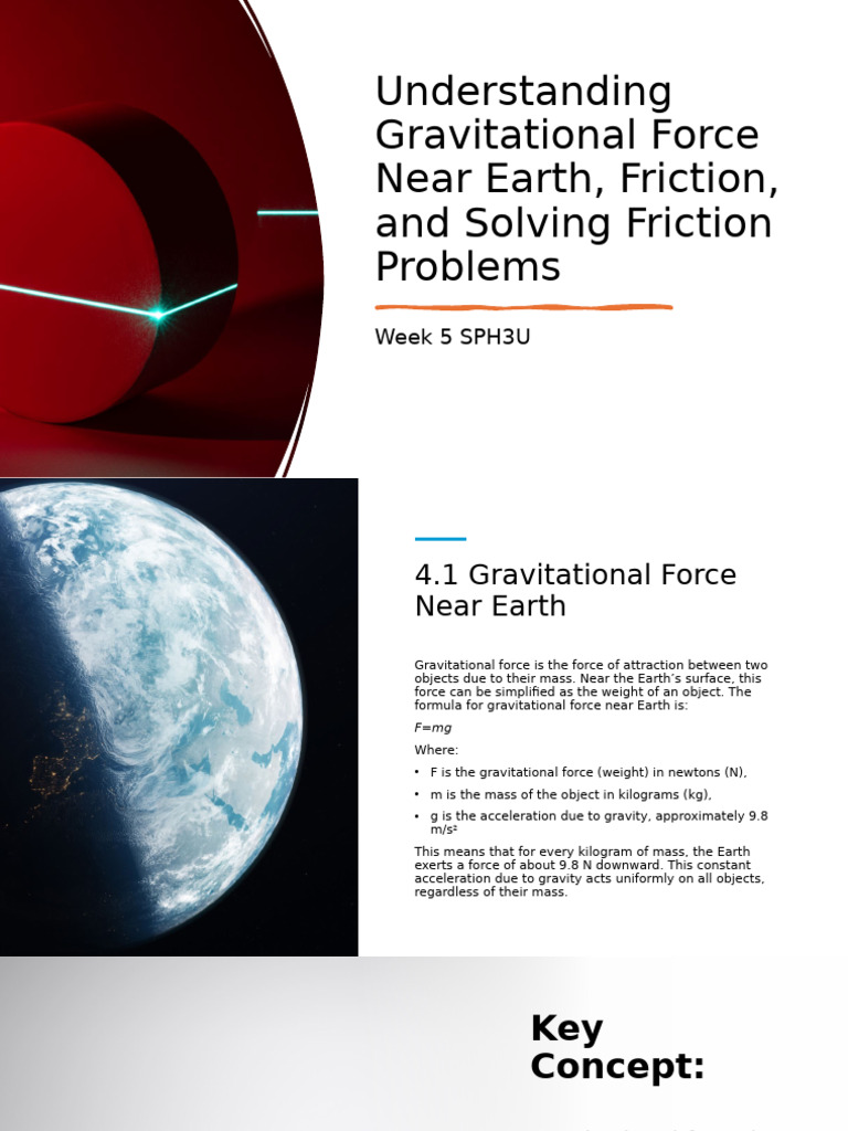 Understanding Gravitational Force Near Earth, Friction | PDF | Friction ...