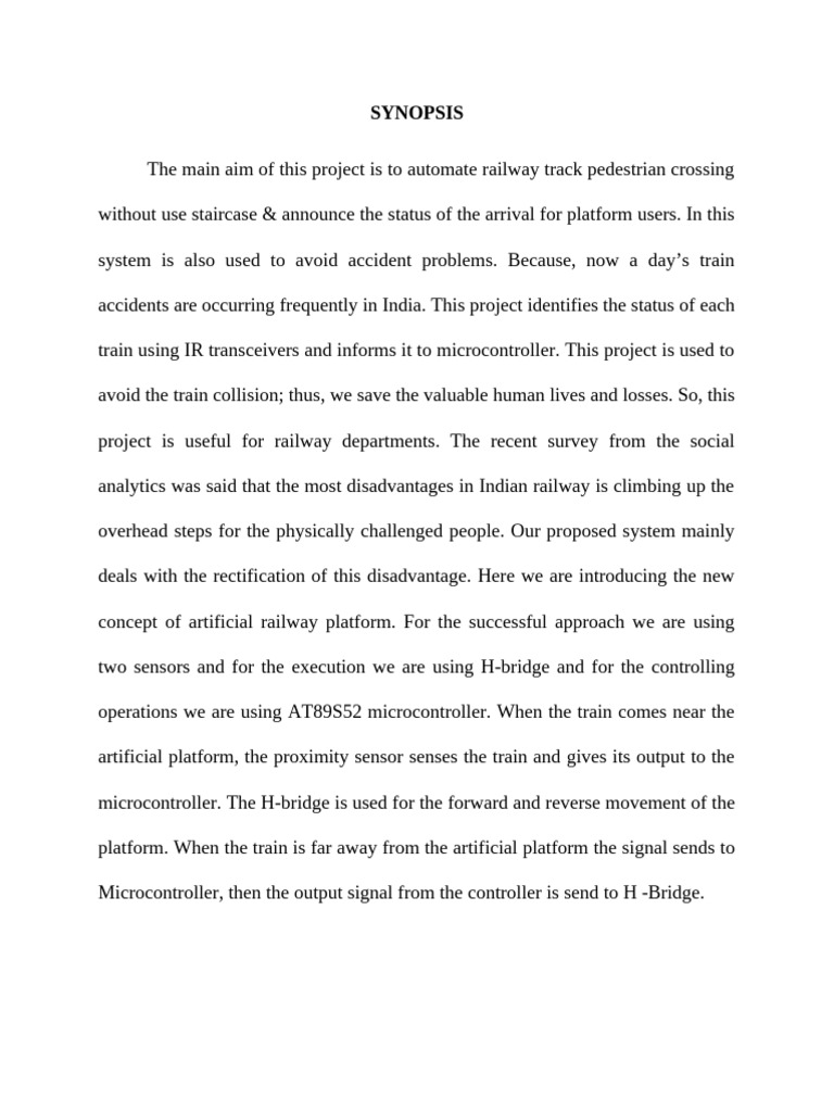 Automatic movable railway platform with train arrival detection | PDF
