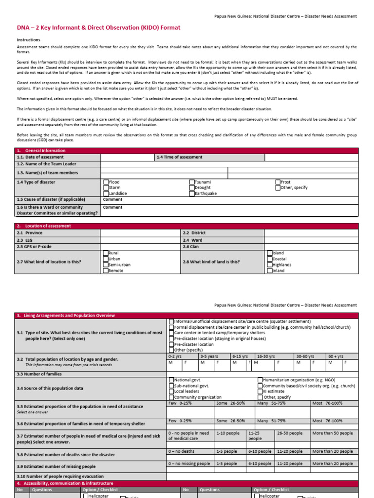 02 Key Informant Direct Observation Format 2022 | PDF | Transport ...