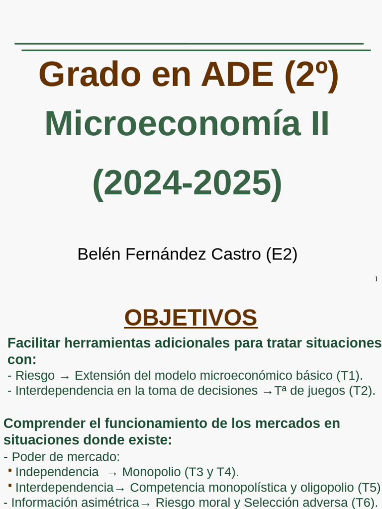 Presentacion ADE 2024 25pptx 2 | PDF | Monopolio | Mercado (economía)