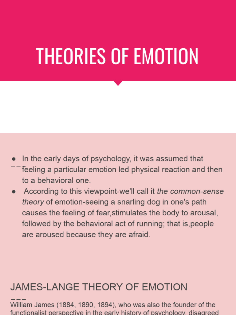 thoeries of emotion | PDF | Emotions | Mental Processes