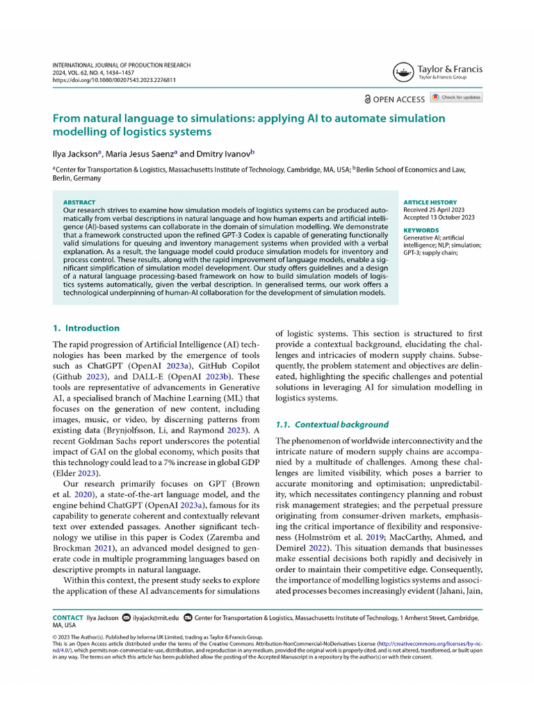 From natural language to simulations_ applying AI to automate simulation modelling of logistics ...