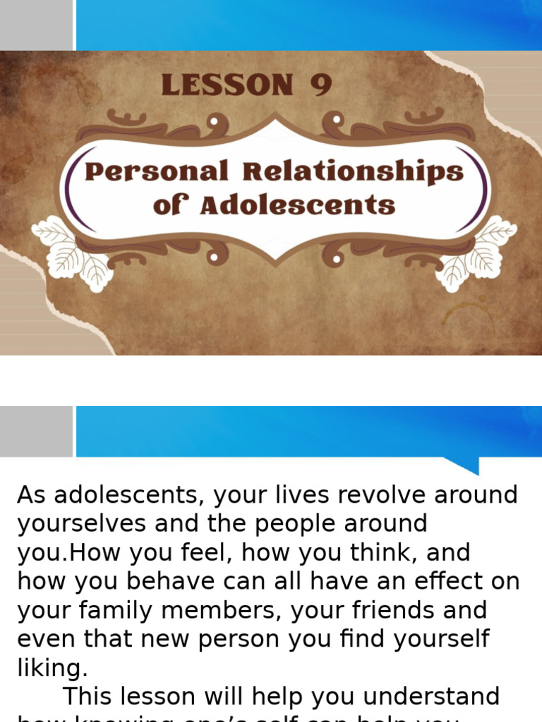 Perdev - PPTX 2nd QTR Lesson 9 | PDF | Self Concept | Psychology