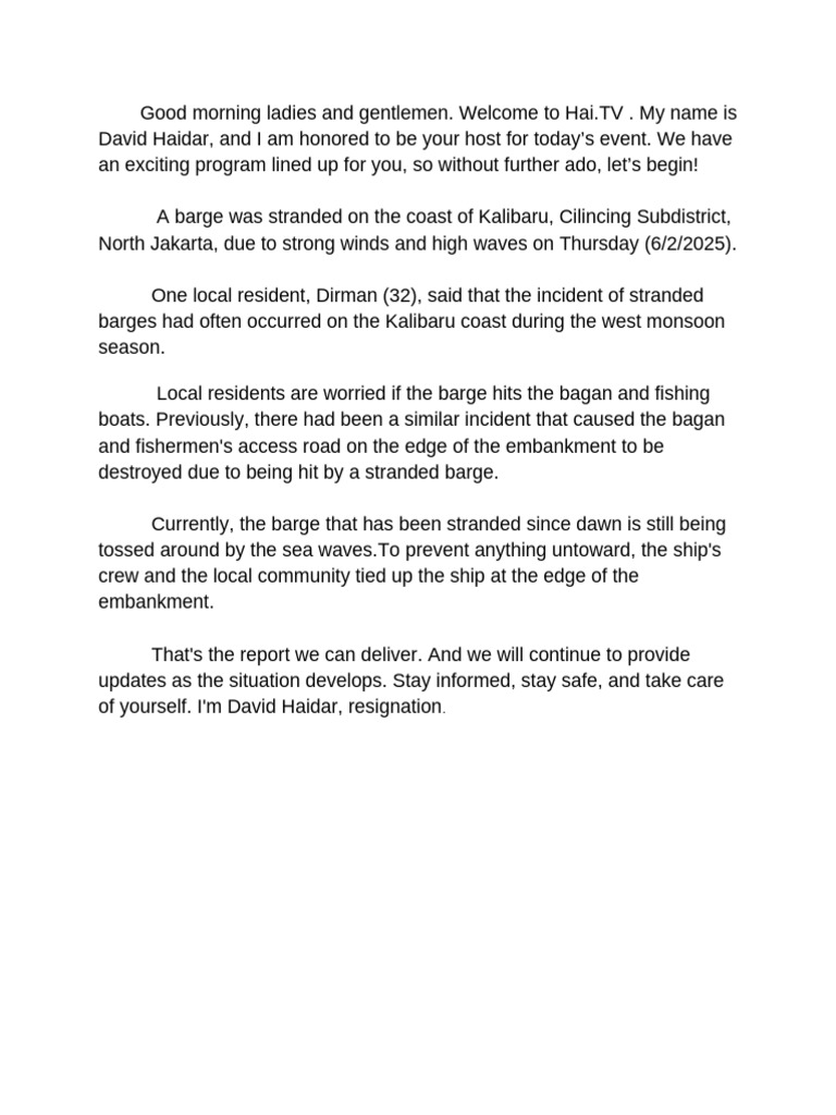 Good morning ladies and gentlemen | PDF