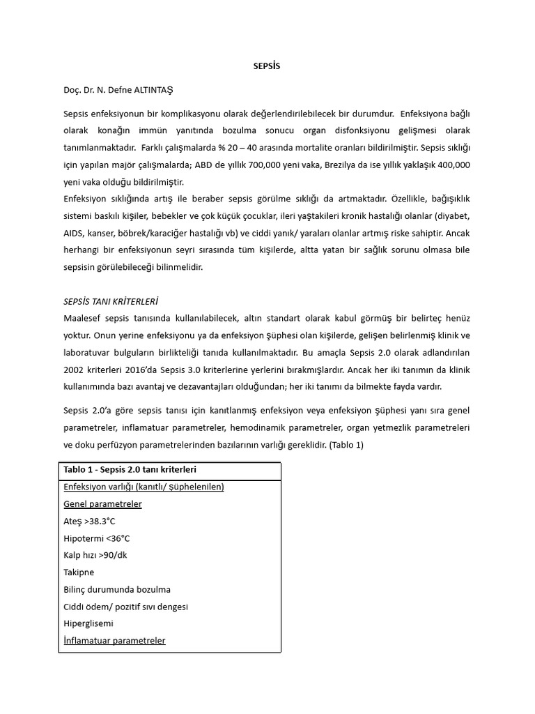 Copy of sepsis yazı tmm.doc | PDF