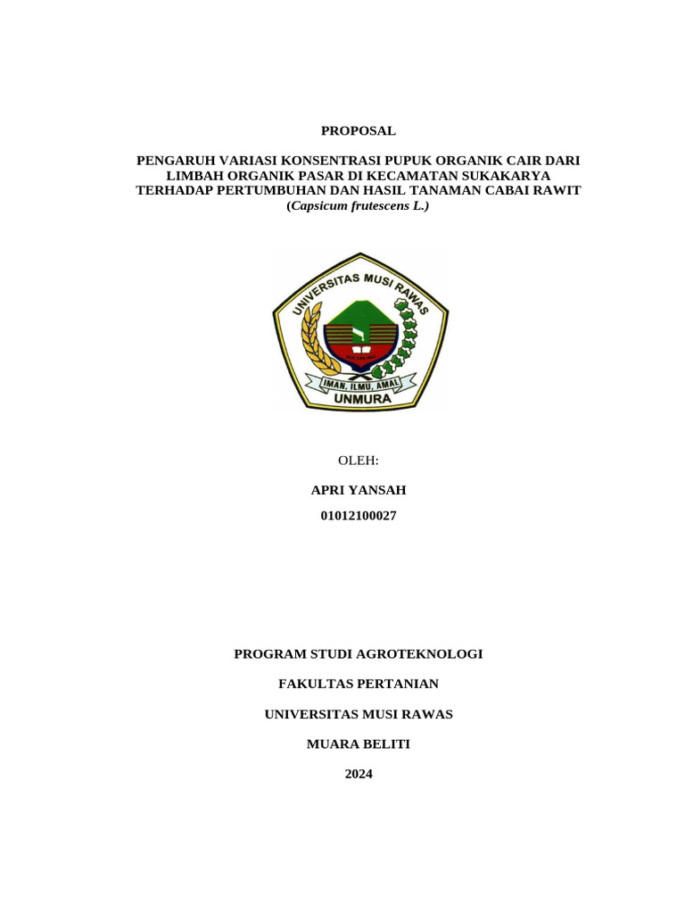 Fix Proposal Skripsi Apri Yansyah | PDF
