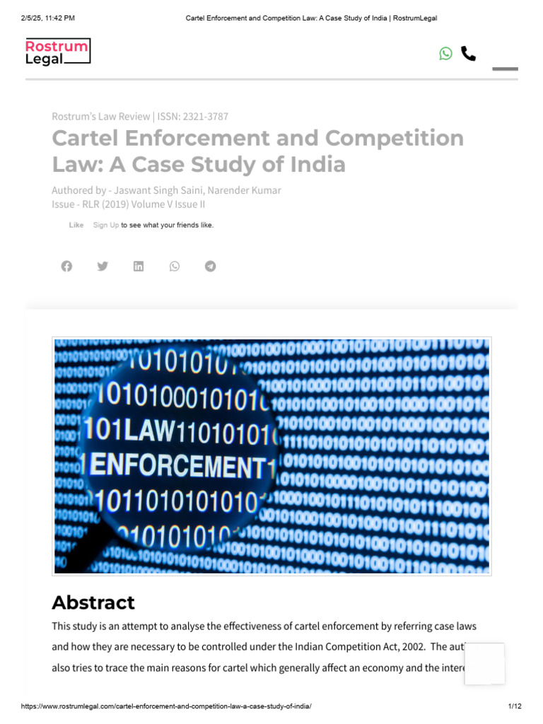 MRTP Act 1969 and Cartel Enforcement | PDF | Cartel | Competition Law