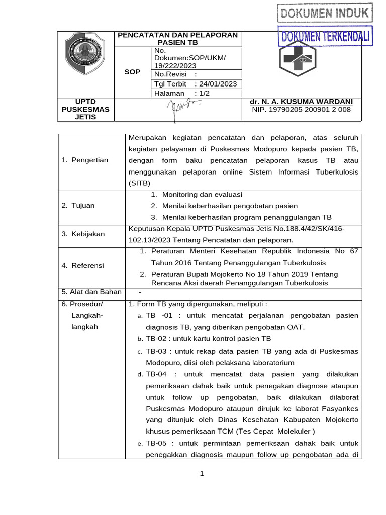 Sop Pencatatan Dan Pelaporan | PDF