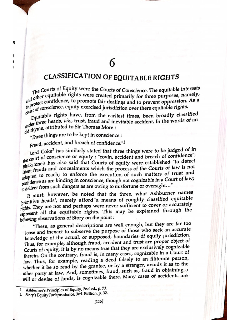 Classification of Equitable rights | PDF