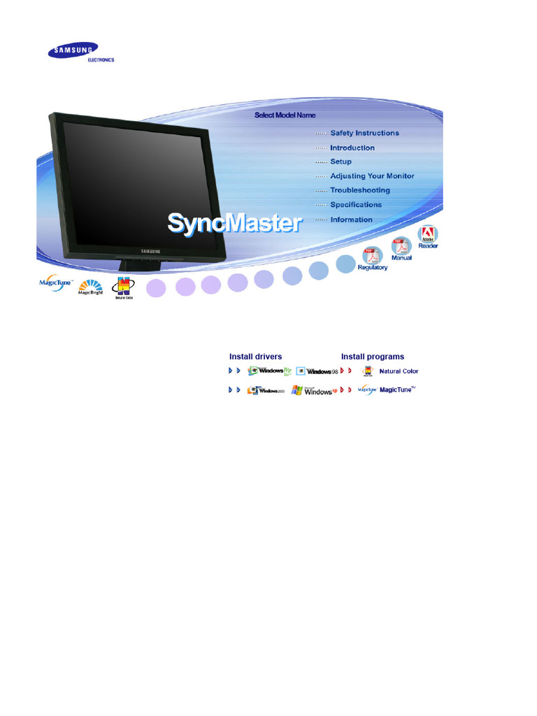 Samsung SyncMaster 730B 930B - Manual | PDF | Computer Monitor | Icon ...