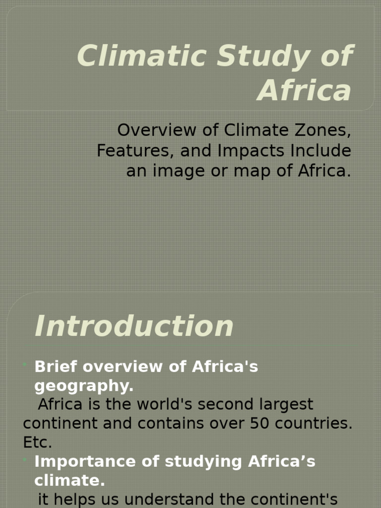 Climatic Study of Africa | PDF