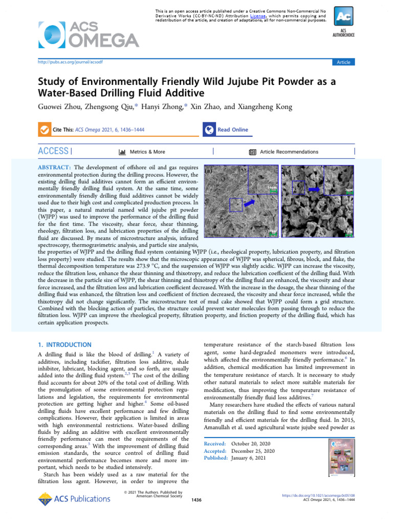 Zhou Et Al 2021 Study of Environmentally Friendly Wild Jujube Pit ...