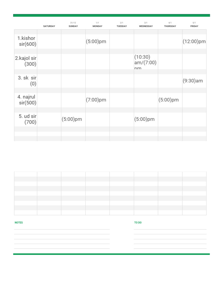 Schedule - Daily Schedule | PDF