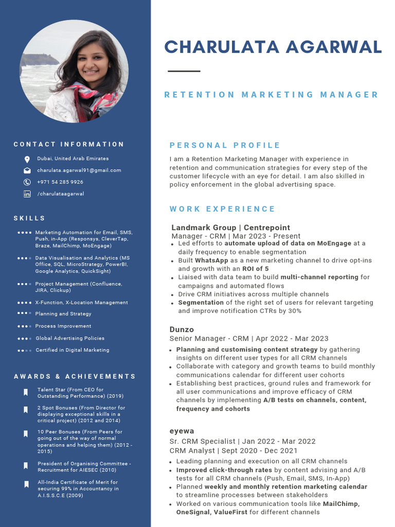 Retention Marketing Manager Profile | PDF | Customer Relationship ...