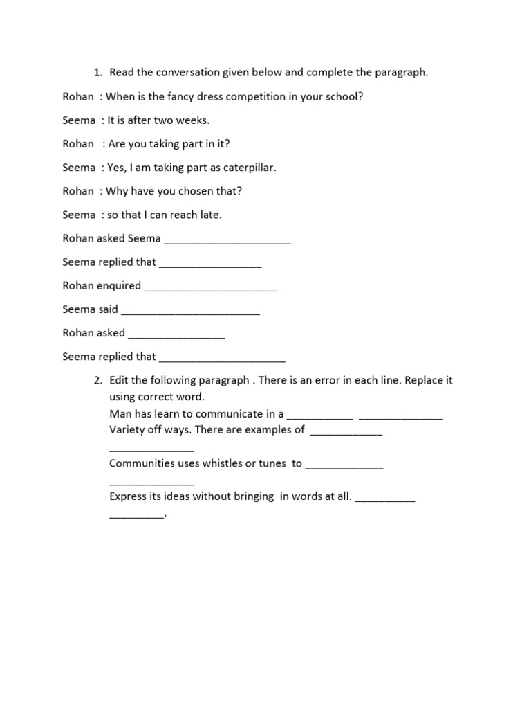 8 Grammar Worksheet | PDF