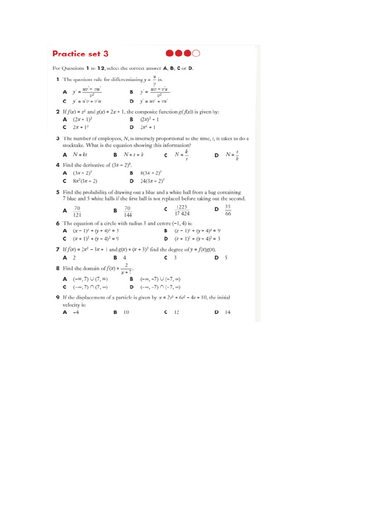 MIF Practice Set 3 Questions and Answers | PDF