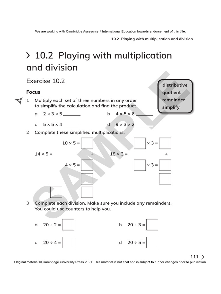 WB Division Multiplication | PDF | Multiplication | Mathematics