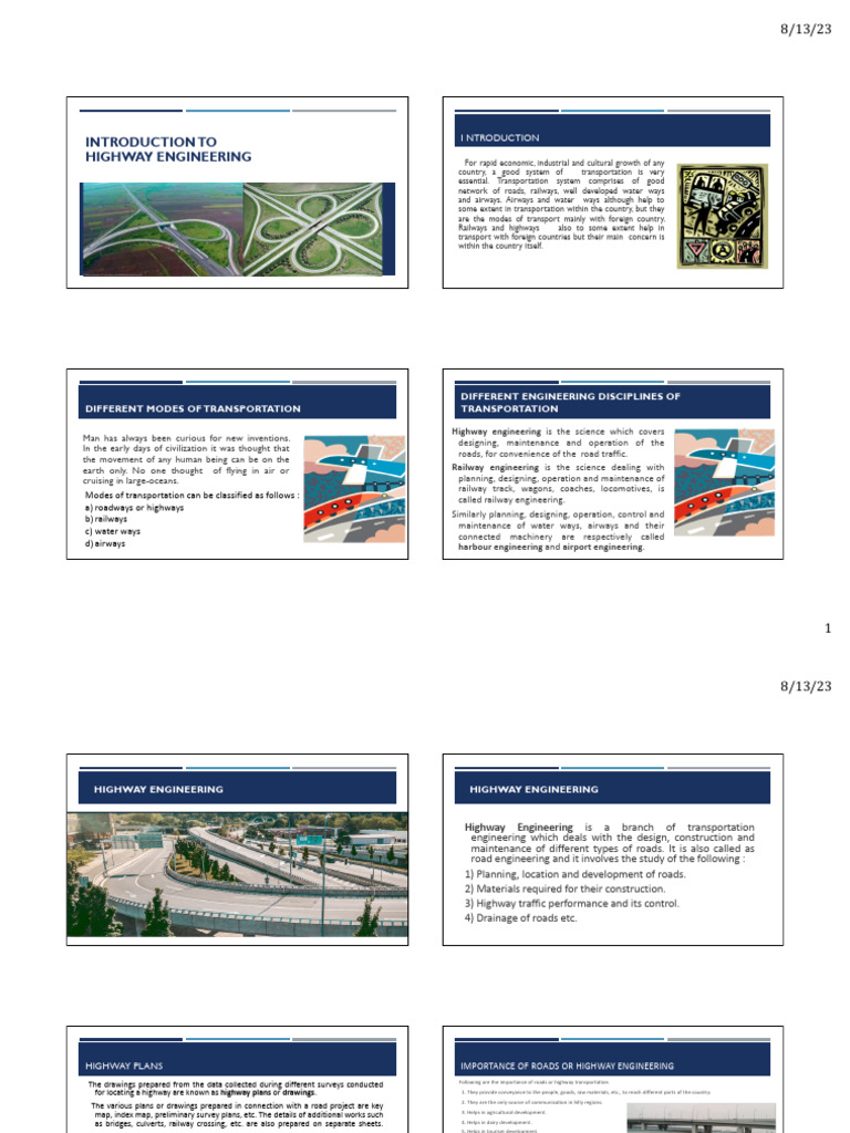 Module 1 Introduction To Highway Engineering | PDF | Land Transport ...