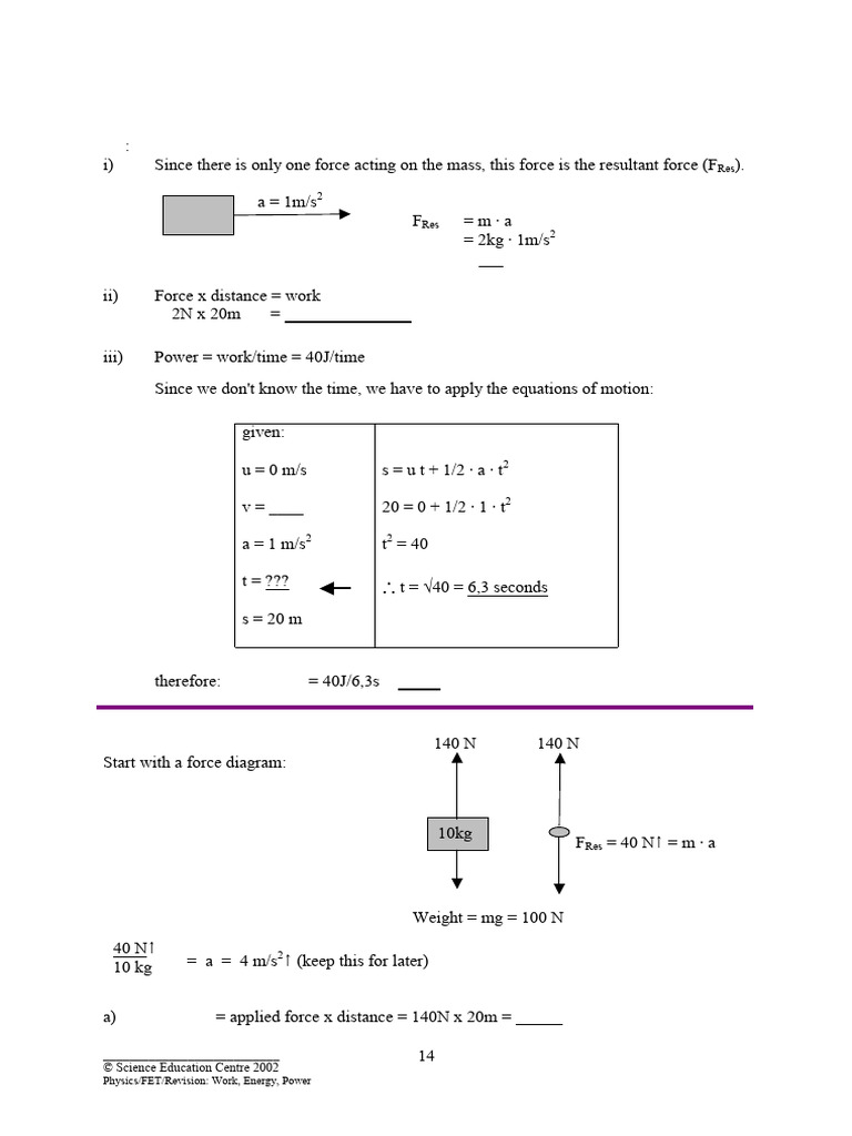 Work-Energy-Power Solutions | PDF | Force | Kinetic Energy