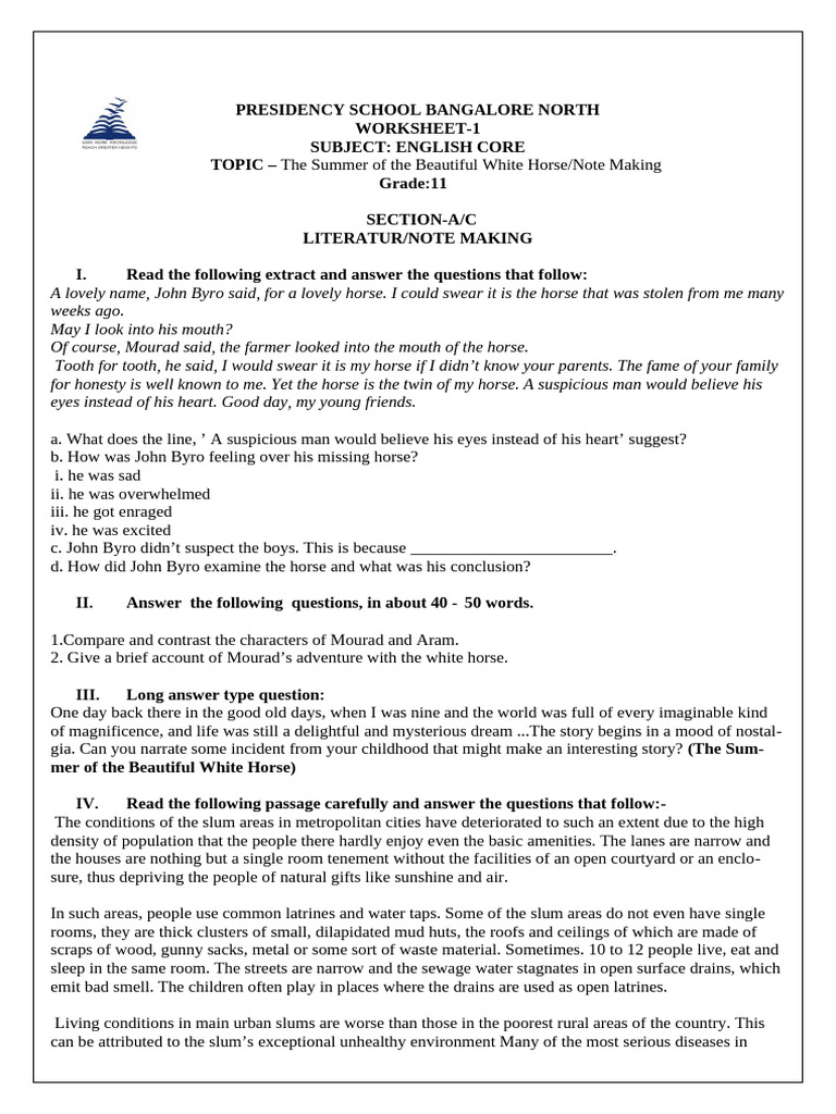 Worksheet_1 | PDF | Slum