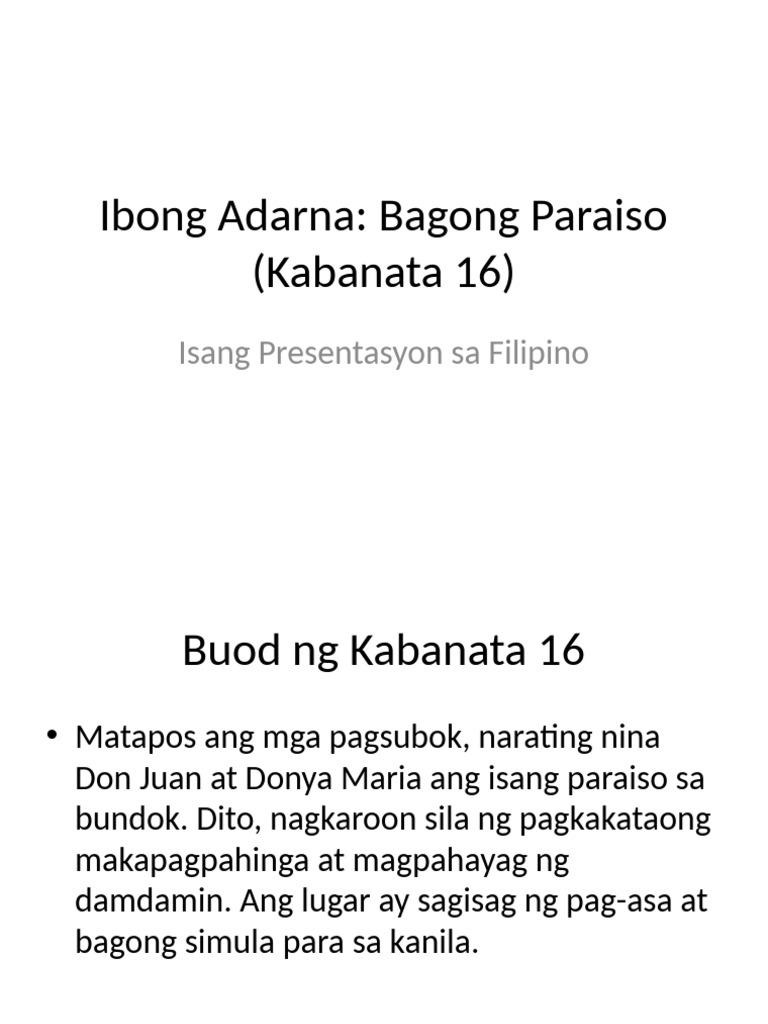 Ibong Adarna Bagong Paraiso Kabanata 16 | PDF
