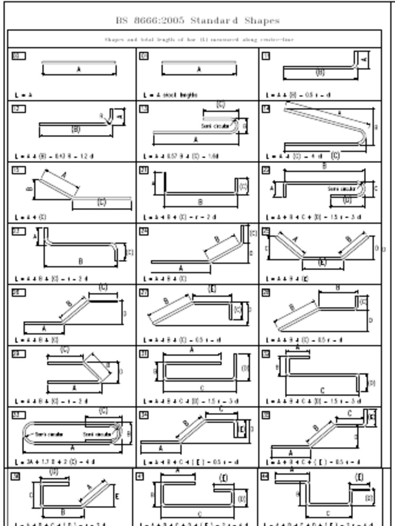 SHAPE CODES | PDF | Reinforced Concrete | Concrete