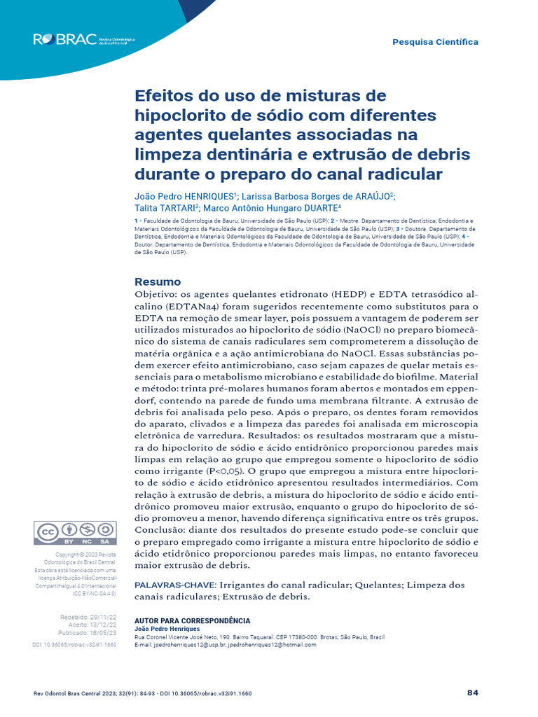 1660-Texto Principal-13772-2-10-20230517 | PDF | Odontologia | Química
