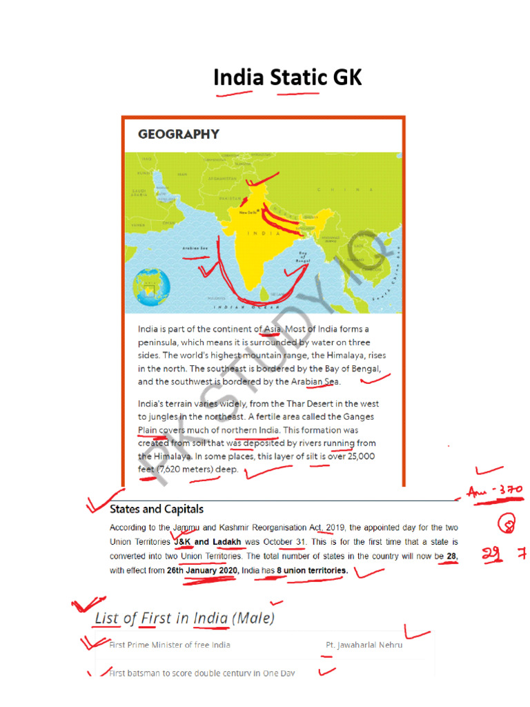 India-Static-GK-1 (1) | PDF