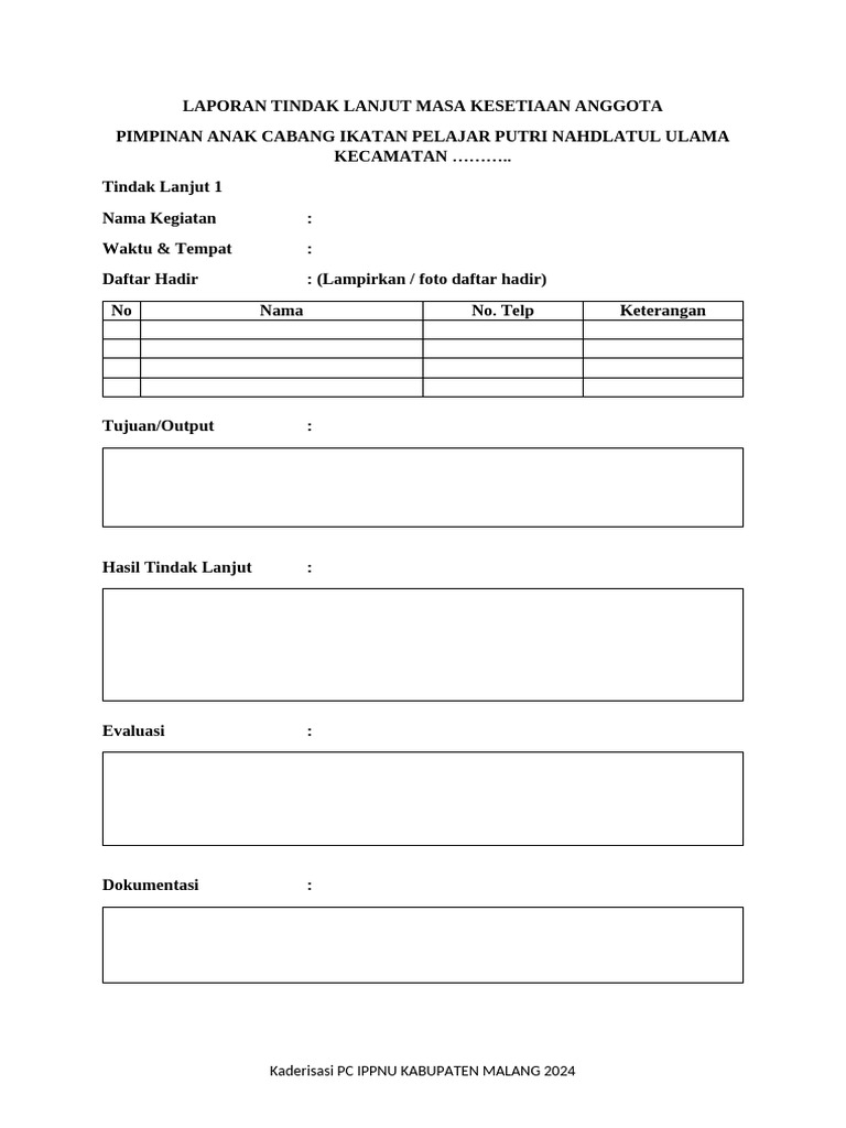 Laporan Tindak Lanjut | PDF