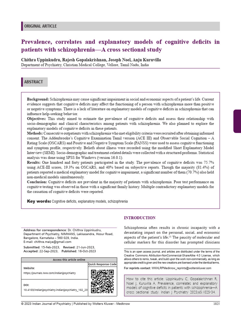 Prevalence, Correlates and Explanatory Models Of.4 | PDF ...