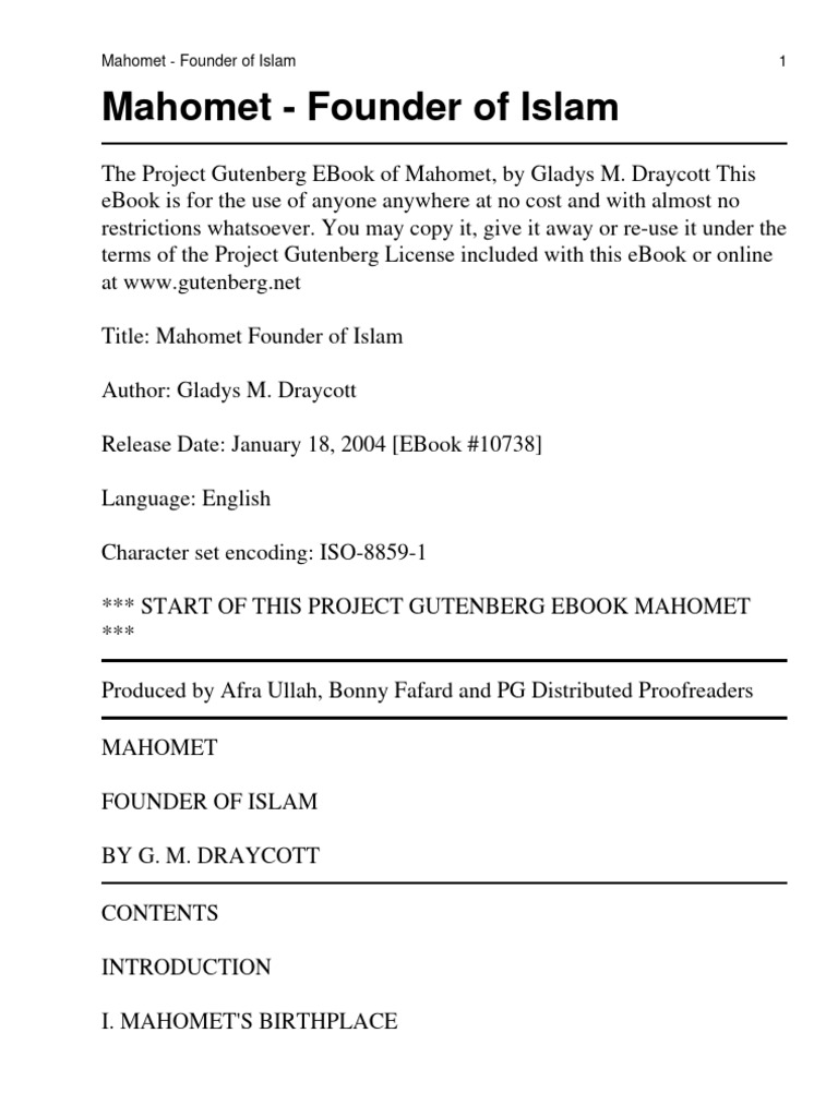 Mahomet - Founder of Islam | PDF | Muhammad | Mecca