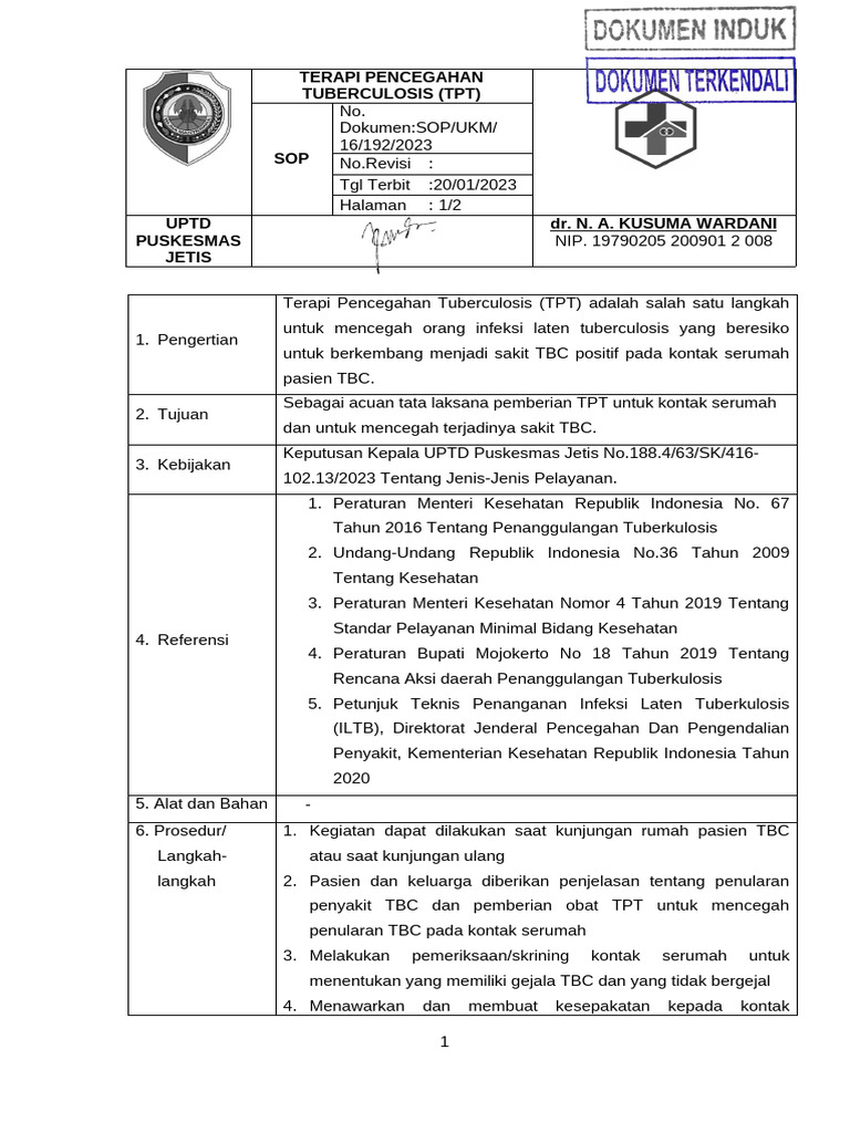 Panduan Terapi Pencegahan TBC 2023 | PDF