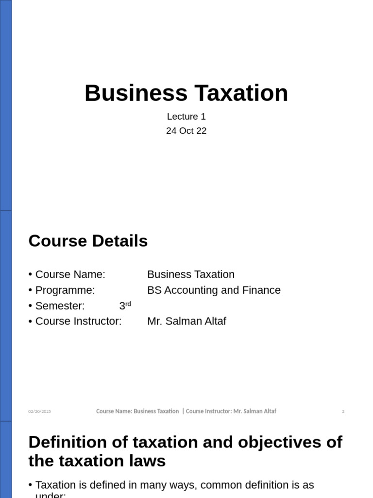 Business Taxation Week 1 | PDF | Taxes | Taxpayer