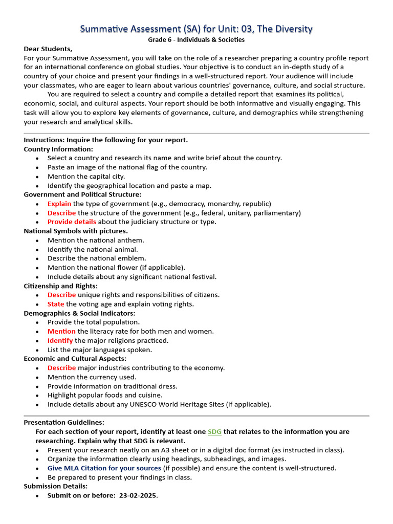 Summative Assessment Unit 03 C6 | PDF | Governance | Information