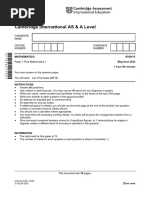 Cambridge AS & A Level Math Papers 2025 | PDF | Circle | Cartesian ...