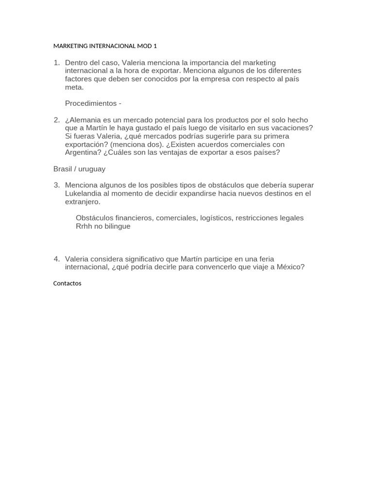 MARKETING INTERNACIONAL MOD 1 | PDF