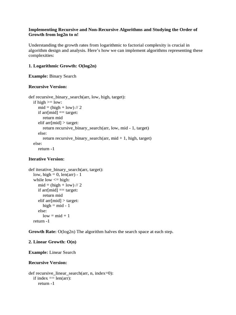 Implementing Recursive and Non | PDF | Time Complexity | Computational ... Implementing Recursive and Non | PDF | Time Complexity | Computational ...