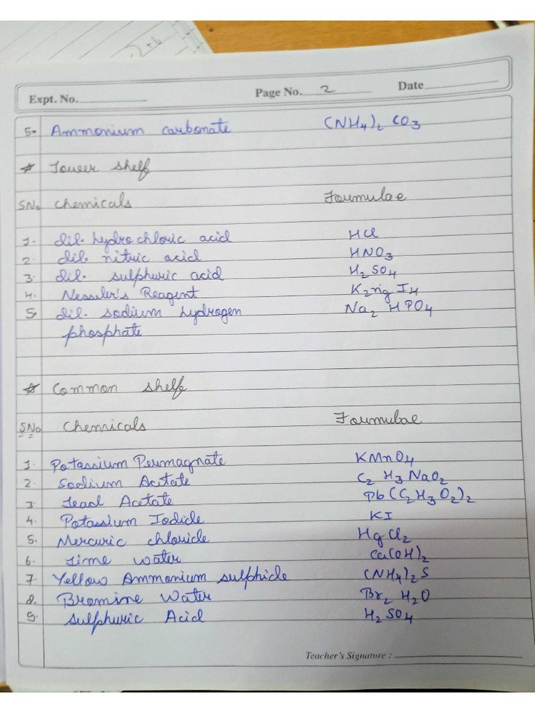 Chemistry Practical Work | PDF