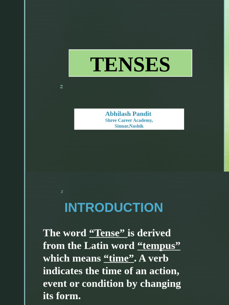 Tense | PDF | Grammatical Tense | Perfect (Grammar)