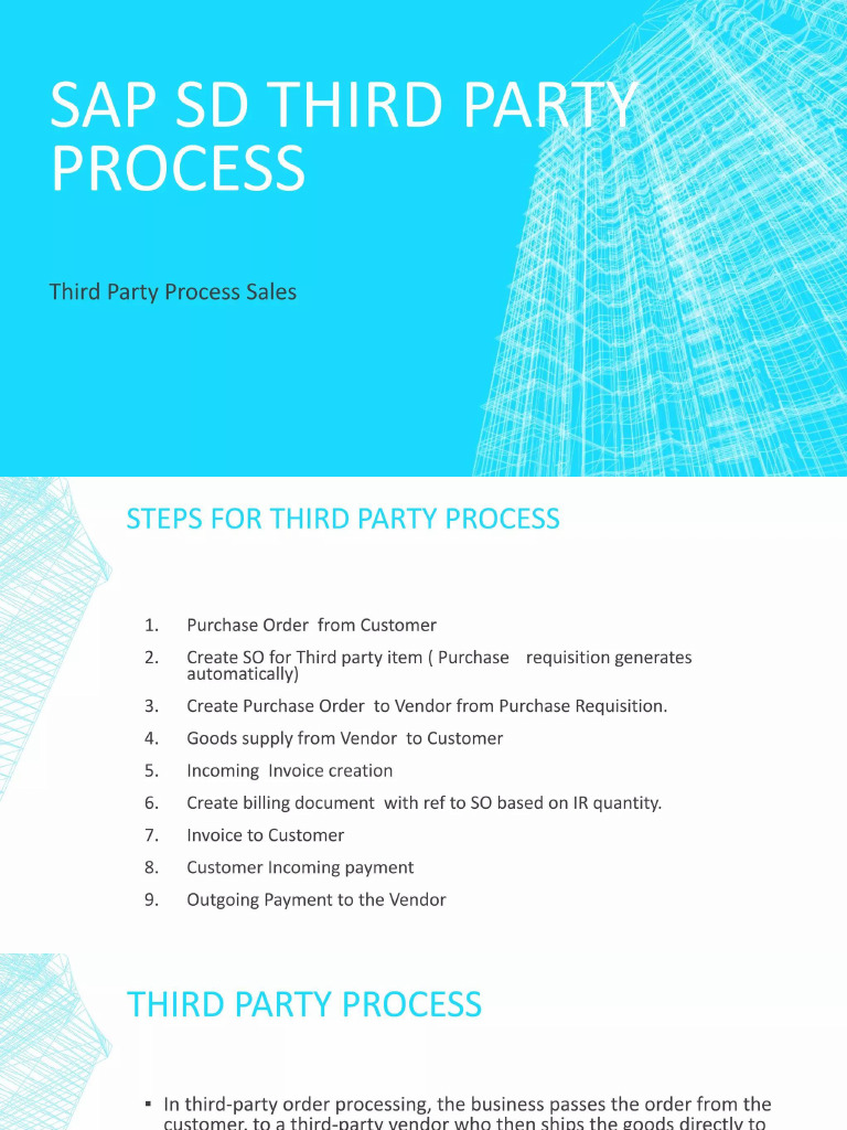 SAP SD Third Party Process | PDF