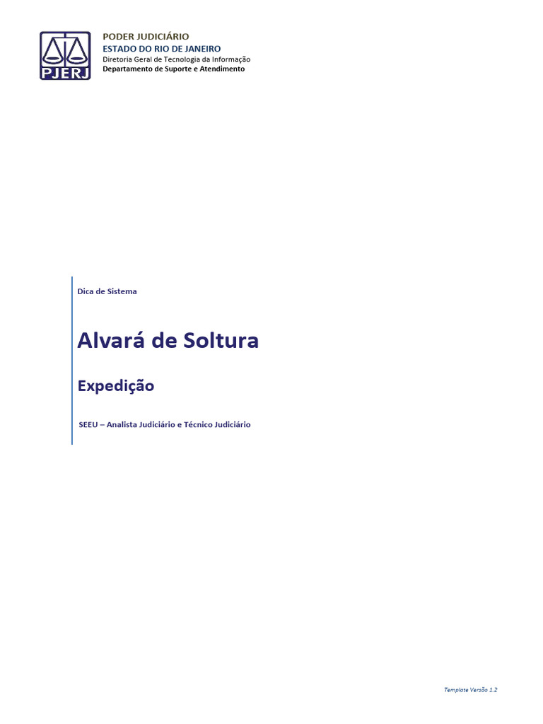 Expedição de Alvará de Soltura SEEU | PDF