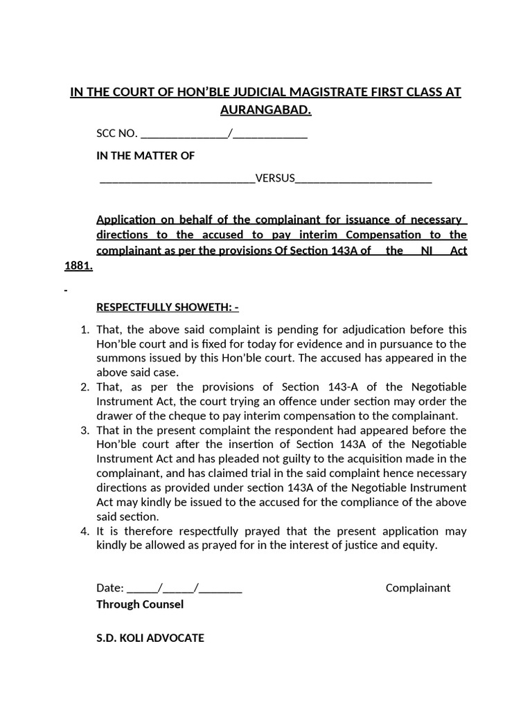 143A Application | PDF