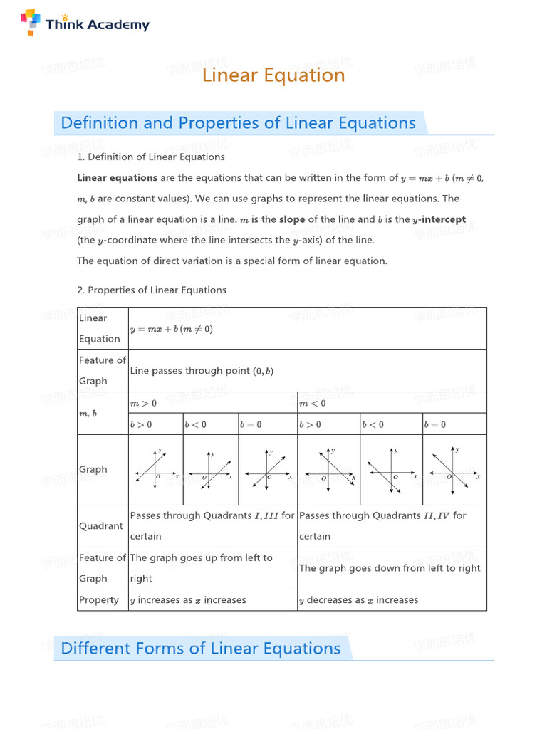 A1-Linear Equation | PDF