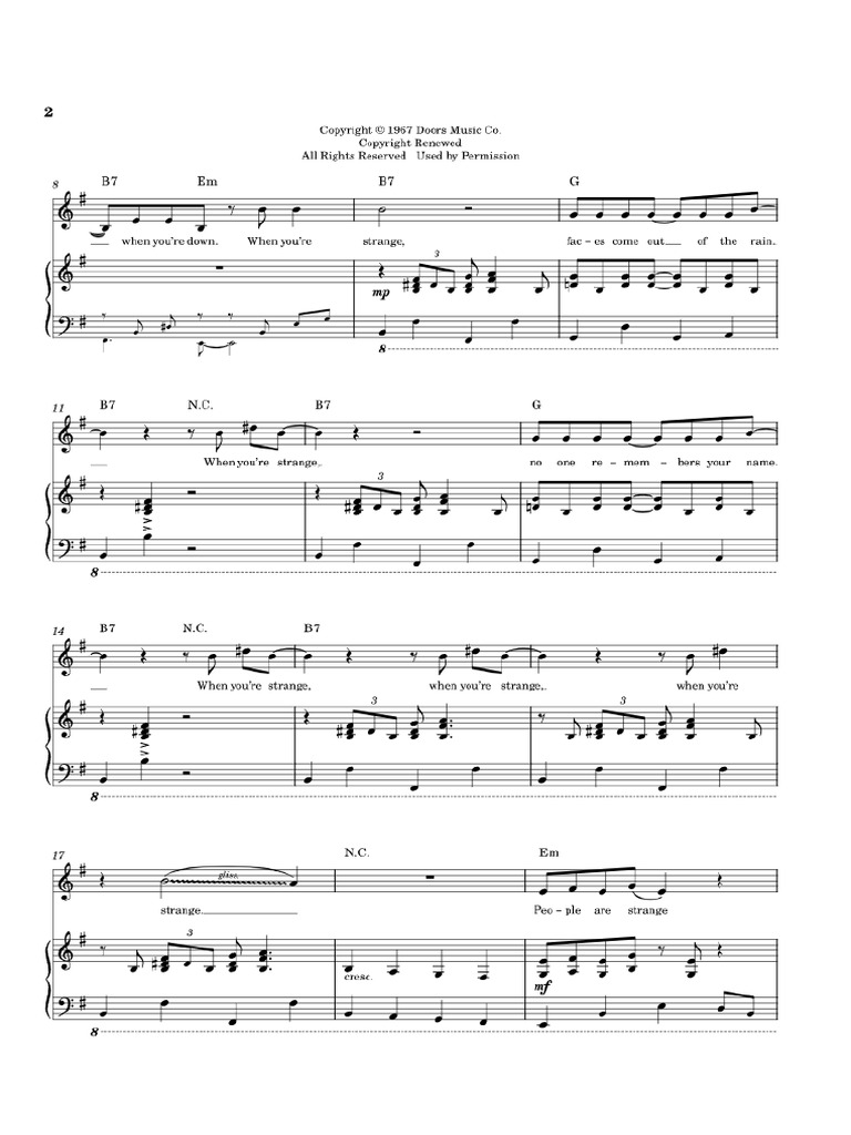 People Are Strange Piano Modified | PDF